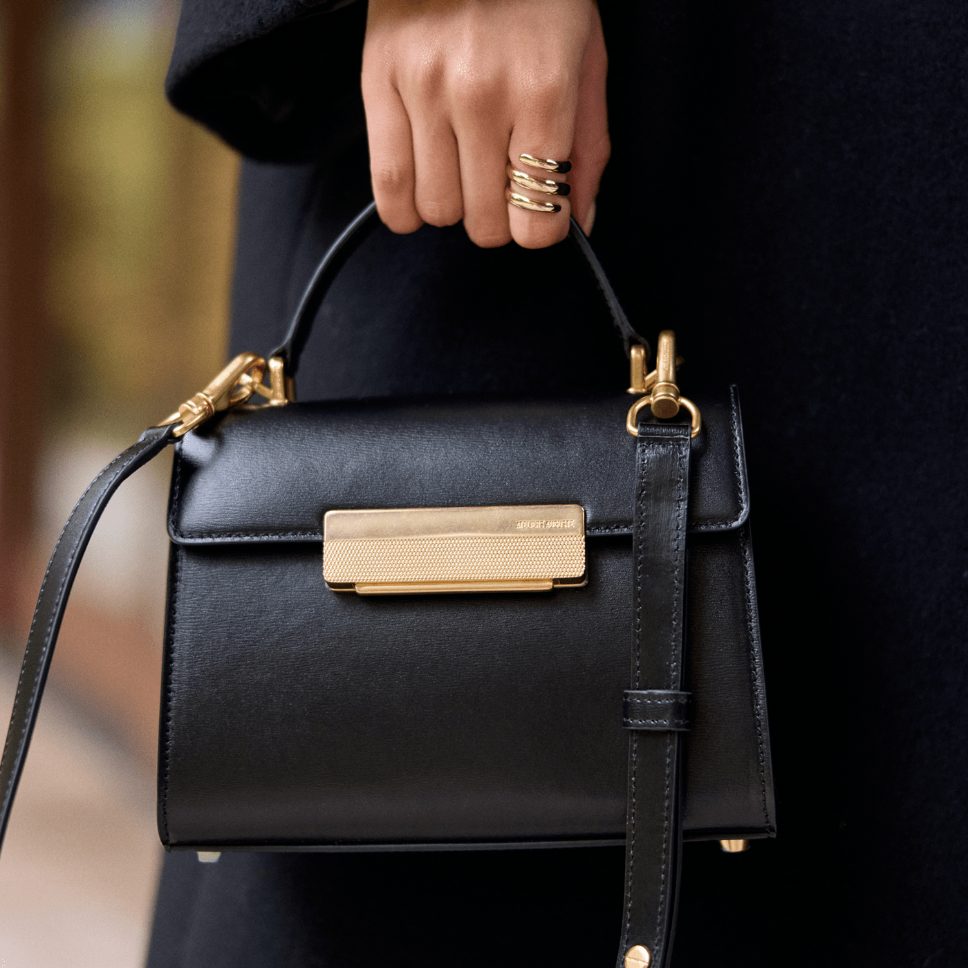 Mini Capucine Gold Edition - Black Box Leather – Ateliers Auguste