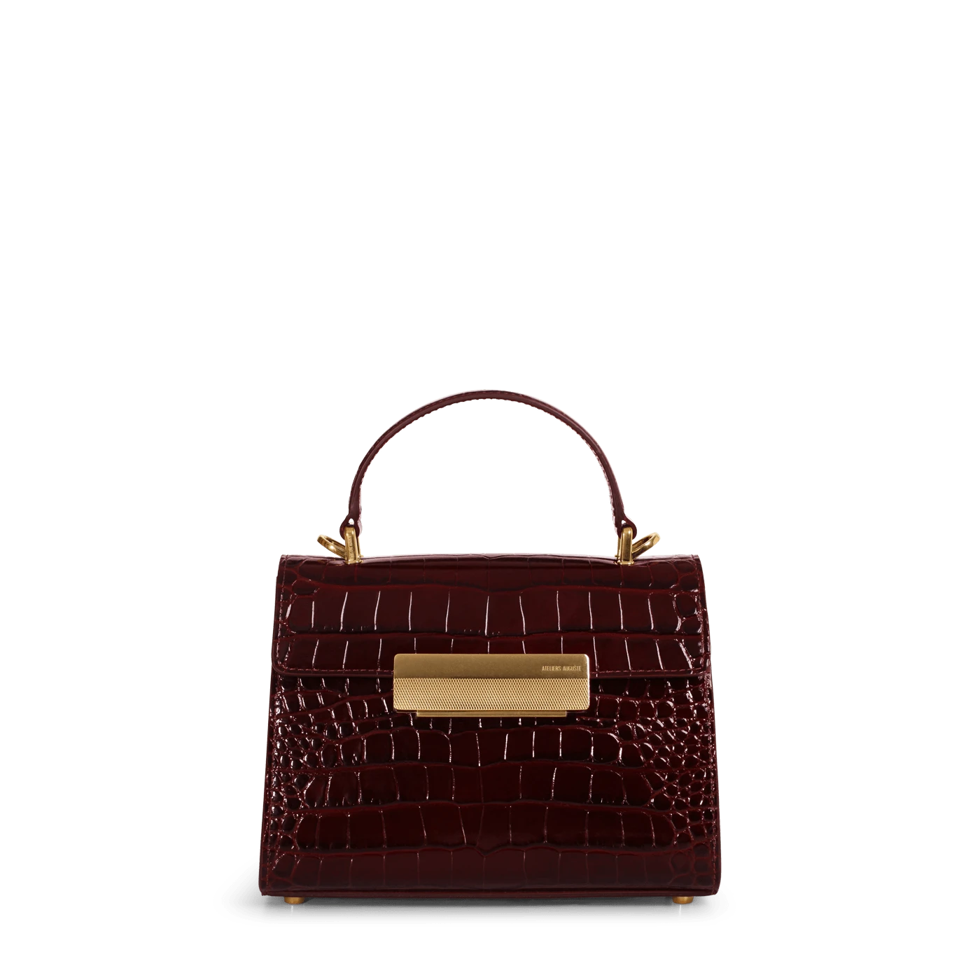 Mini Capucine Gold Edition - Burgundy Embossed Leather – Ateliers Auguste